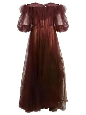 Valentino Garavani Off-shoulder Ruffled Maxi Dress - Red