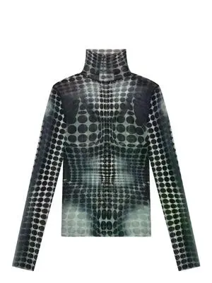 JEAN PAUL GAULTIER Long-sleeve High-neck Top - Grey