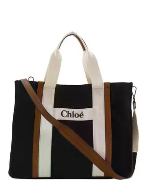 Chloé Canvas Diaper Bag Satchel - Black