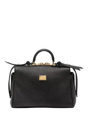 Dolce & Gabbana Logo Plaque Tote Bag - Black