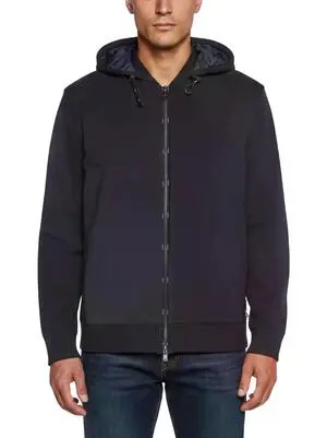BOSS Zip-up Hooded Jacket With Drawstring - Blue