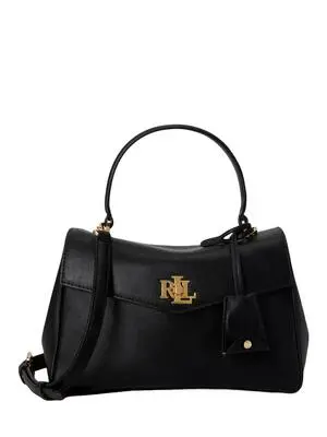 Ralph Lauren Small Farrah Leather Satchel Bag - Black