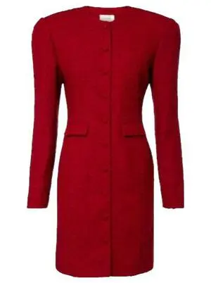 Magda Butrym Bouclé Minidress With Structured Shoulders - Red