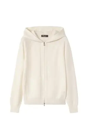 Loro Piana Zip-up Hooded Sweater - White