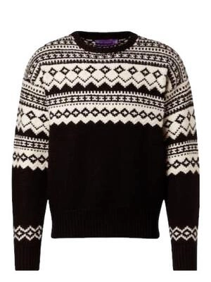 Ralph Lauren Purple Label Intarsia Cashmere Sweater - Black