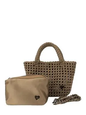 PRENELOVE Cambridge Small Woven Tote - Brown