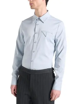 Manière De Voir Tom Refined Slim Fit Shirt - Blue