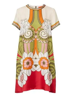 La DoubleJ Mini Swing Printed Silk Minidress - Multicoloured