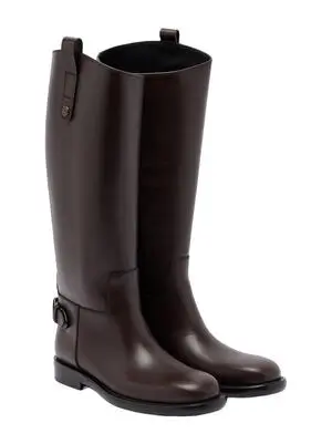 Burberry Cavalier Leather Knee-high Boots - Brown