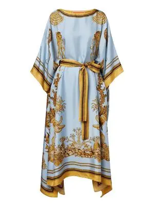La DoubleJ Square Printed Silk Twill Kaftan - Multicoloured