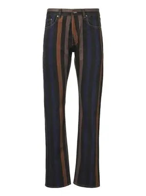 Versace Striped Straight Leg Jeans - Multicoloured