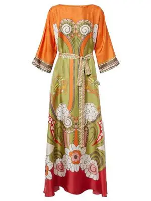 La DoubleJ Ambrosia Placee Printed Silk Twill Maxi Dress - Multicoloured