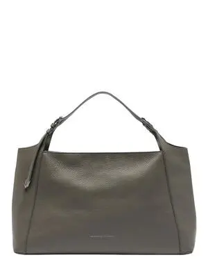 Brunello Cucinelli Medium Leather Tote Bag - Grey