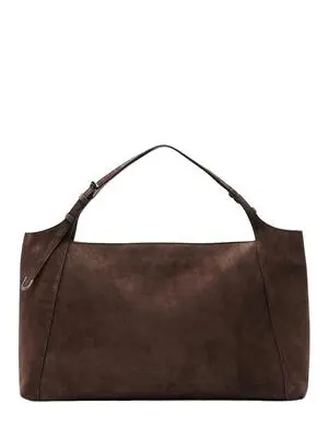 Brunello Cucinelli Medium Suede Shoulder Bag - Brown