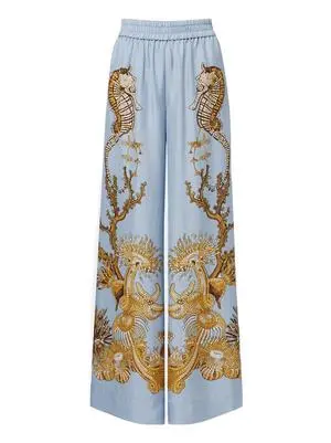 La DoubleJ Printed Silk Twill Palazzo Pants - Multicoloured