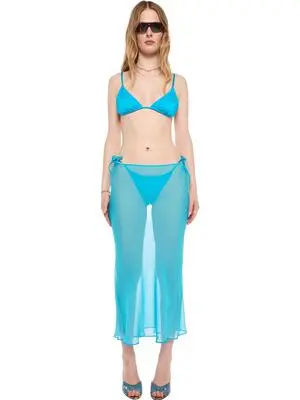 Sprwmn Lara Midi Skirt Turquoise - Blue