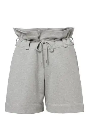 Dries Van Noten Melange Cotton Jersey Drawstring Waist Shorts - Grey