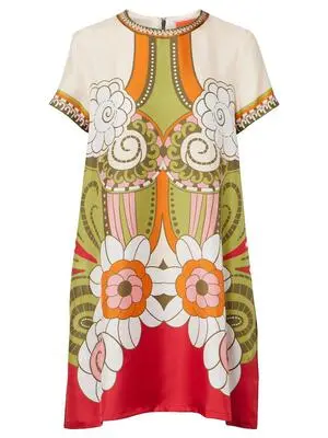 La DoubleJ Mini Swing Printed Silk Minidress - Multicoloured