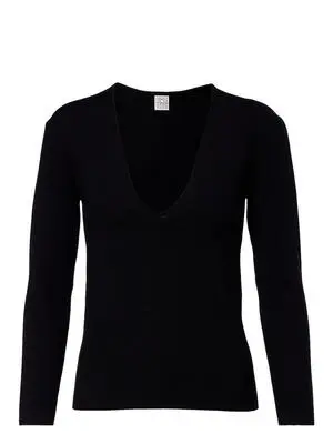 TOTEME Toteme Black V-Neck Knitted Sweater Black