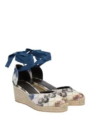 Missoni Eva Lamé Espadrille Wedges With Jute Trim - Multicoloured