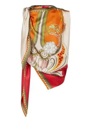 La DoubleJ Full-on Printed Silk Twill Top - Multicoloured