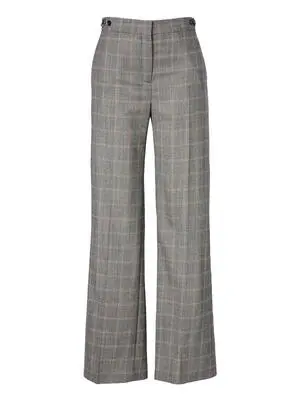 Stella McCartney Checked Wool Wide-leg Pants - Grey