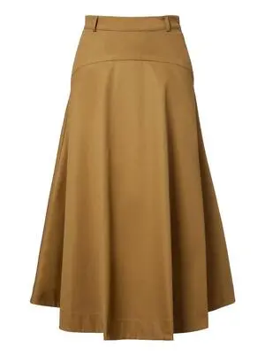 Balenciaga Balenciaga Cotton Twill Midi Skirt Brown