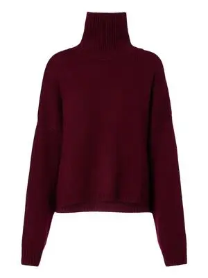 LISA YANG Zerlina Cashmere High Neck Sweater - Burgundy