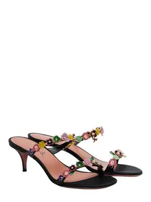 Amina Muaddi Vittoria Embellished Mules - Multicoloured