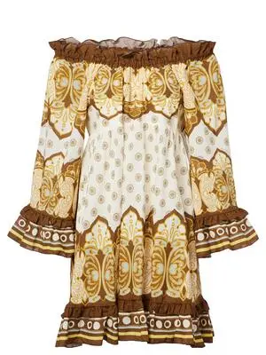 La DoubleJ Cocoon Placee" Printed Cotton Minidress - Multicoloured