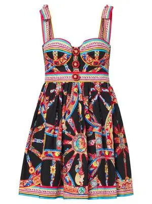Dolce & Gabbana Carretto Cotton Mini Dress - Multicoloured