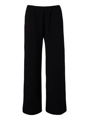 LESET Arielle Crêpe Wide-leg Pants - Black