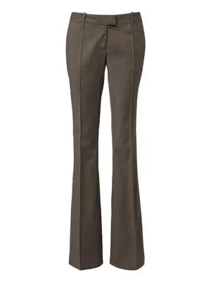 Attico Low-rise Wool-blend Flared Pants - Grey