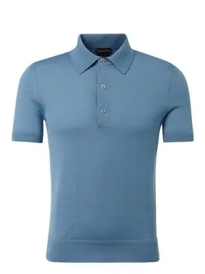 TOM FORD Cashmere And Silk Polo Sweater - Blue