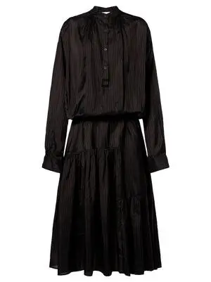 Dries Van Noten Striped Midi Dress - Brown