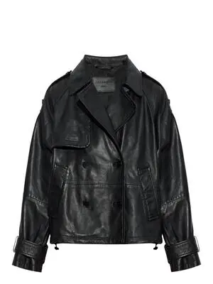 ALLSAINTS Reya Belted Leather Jacket - Black