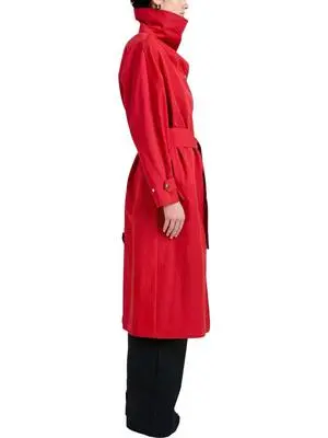 Proenza Schouler White Label Corey Trench In Washed Cotton - Red