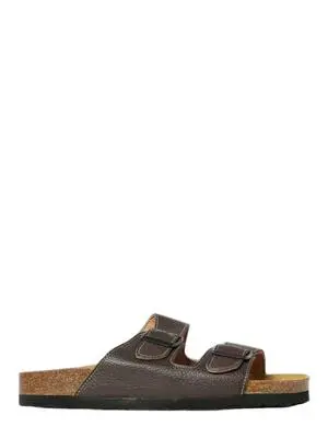 Woolrich Grained Leather Buckled Sandals - Brown