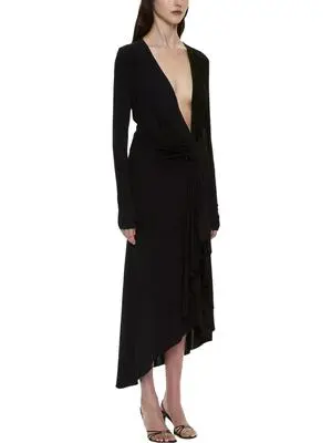 Christopher Esber Spire Plunging Knotted Dress - Black