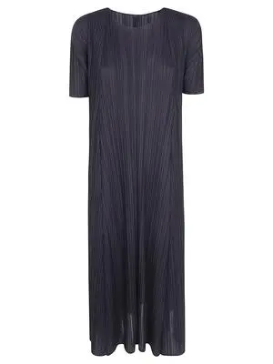 PLEATS PLEASE PLEATS PLEASE Black Polyester Pleated Dress