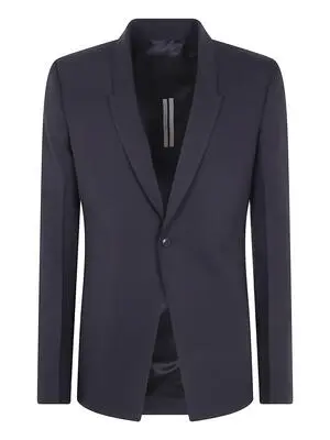 Rick Owens Wool Jacket With Lapel Collar - Black