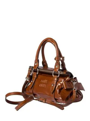 Miu Miu Shiny Leather Handbag - Palisander