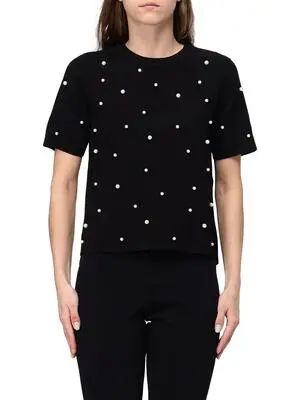 TWINSET U & B Knitted Top With Bead Embellishments - Black