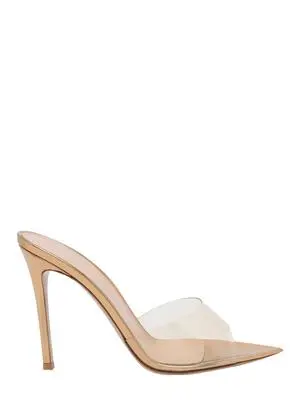GIANVITO ROSSI Elle Pvc And Patent Leather Mule Sandals - Beige