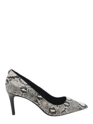 Michael Kors Alina Flex Python-print Leather Stiletto Pumps - Grey
