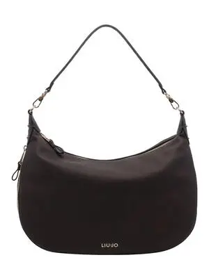 Liu Jo Grained Faux Leather Hobo Bag With Monogram Logo And Removable Handle - Brown