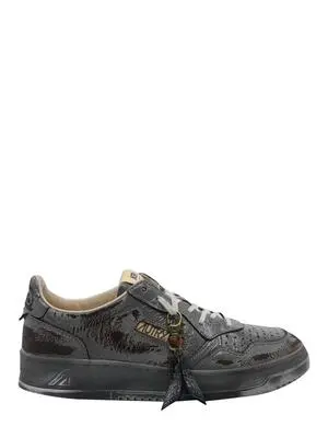 AUTRY Autry Medalist Low Super Vintage Patent Leather Sneakers With Worn Effect Grey
