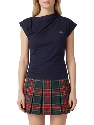 VIVIENNE WESTWOOD Vivienne Westwood Hebo One-Shoulder Cotton Top Navy