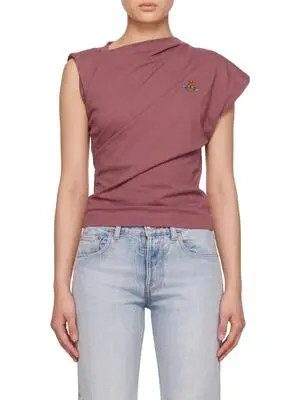 VIVIENNE WESTWOOD Vivienne Westwood Hebo One-Shoulder Cotton Top Red