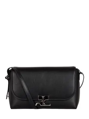 COURREGES Icotype Leather Shoulder Bag - Black